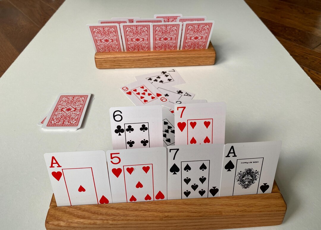 Free Shipping | Oak Wood Playing Card Holder | Wooden Card Holder Gift ...