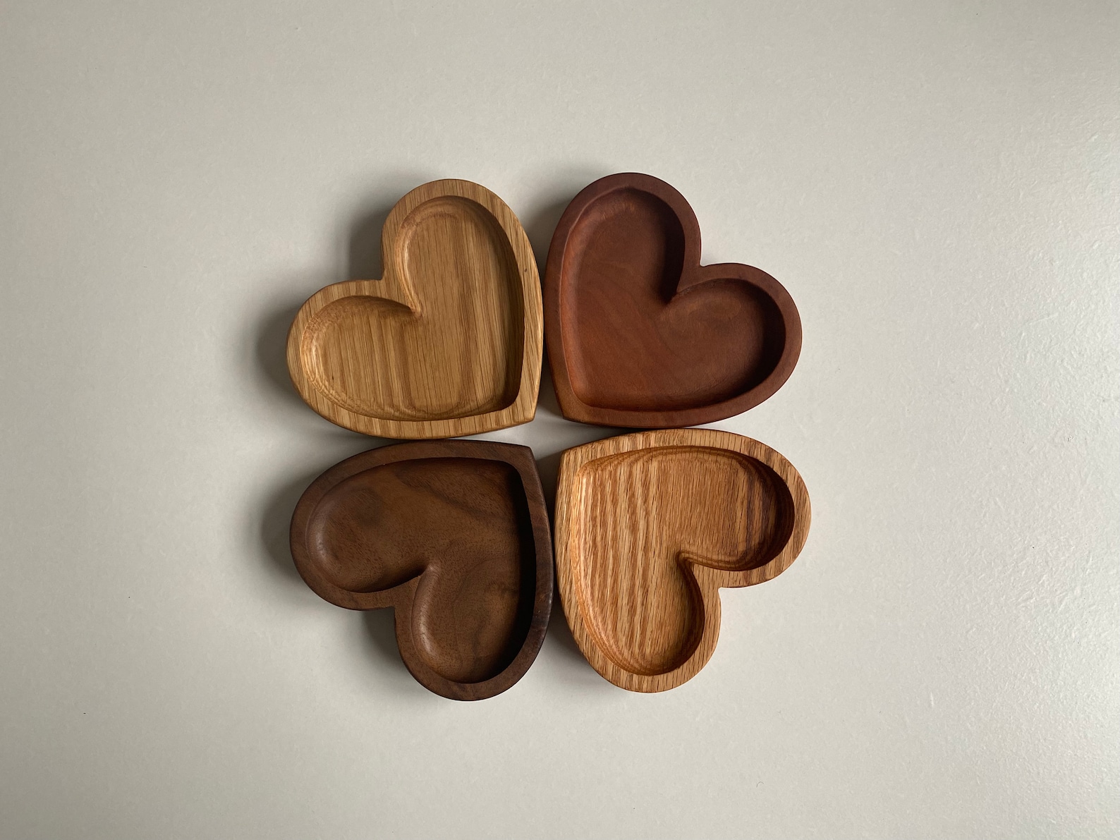 Handmade Hardwood Heart Shaped Tray | Modern Valet Catch All Decor ...