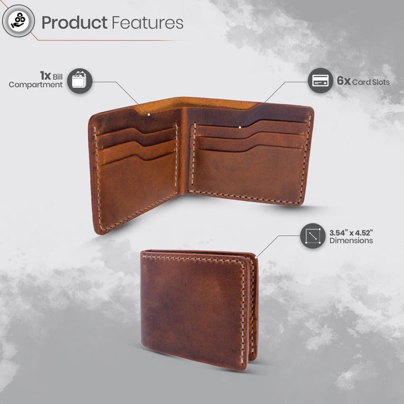 Handmade Leather Wallet, Personalized Wallets for Men, Full Grain ...