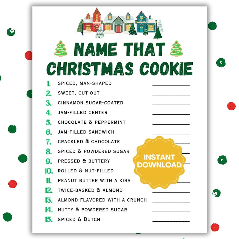 Christmas Cookie Game - Etsy