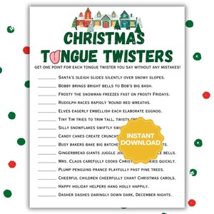 Christmas Tongue Twisters - Etsy