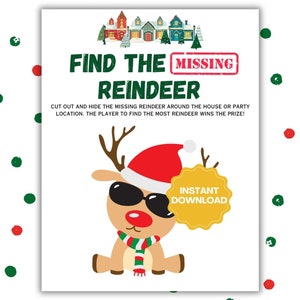 Find the Missing Reindeer Game | Christmas Party Games | Christmas ...