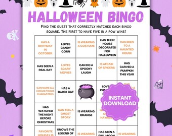 Halloween Icebreaker Bingo Game | Printable Halloween Bingo | Halloween ...