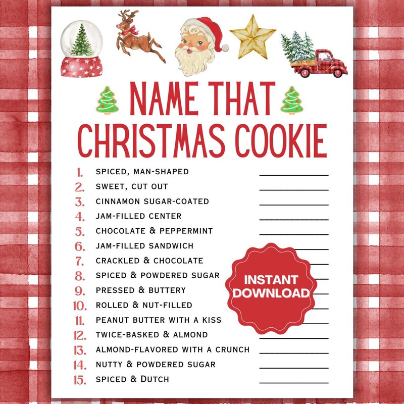 Christmas Cookie Game - Etsy