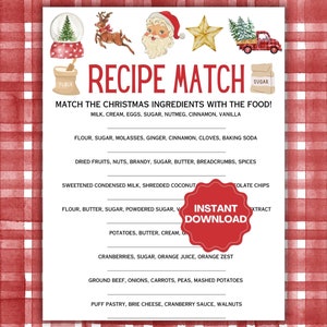 Christmas Recipe Game | Christmas Party Games | Christmas Recipe Match ...