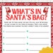 What's in Santa's Bag Christmas Game | Santa's Bag Christmas Printable ...