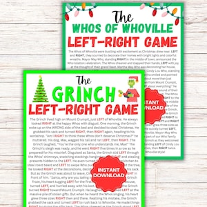 The Grinch Christmas Bundle | Christmas Party Games | Left Right ...