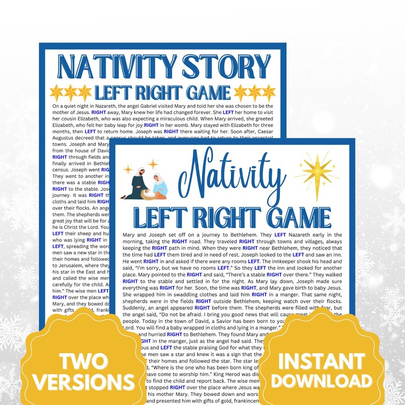 Free Printable Bible Left Right Game - Etsy