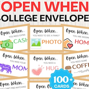 Open When College Envelopes Open When Letters for College Students ...