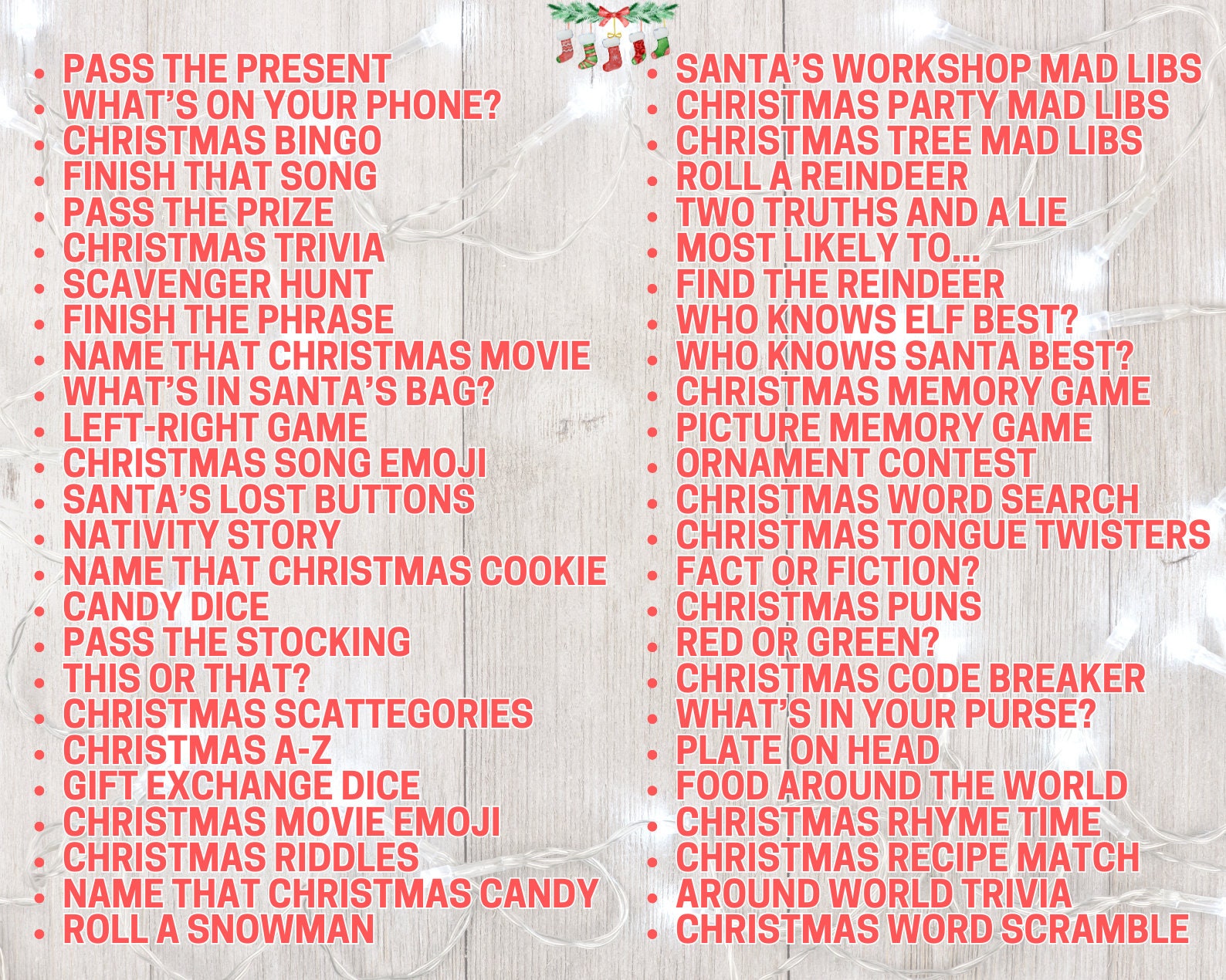 50 Christmas Games BUNDLE | Christmas Party Games | Christmas Game ...