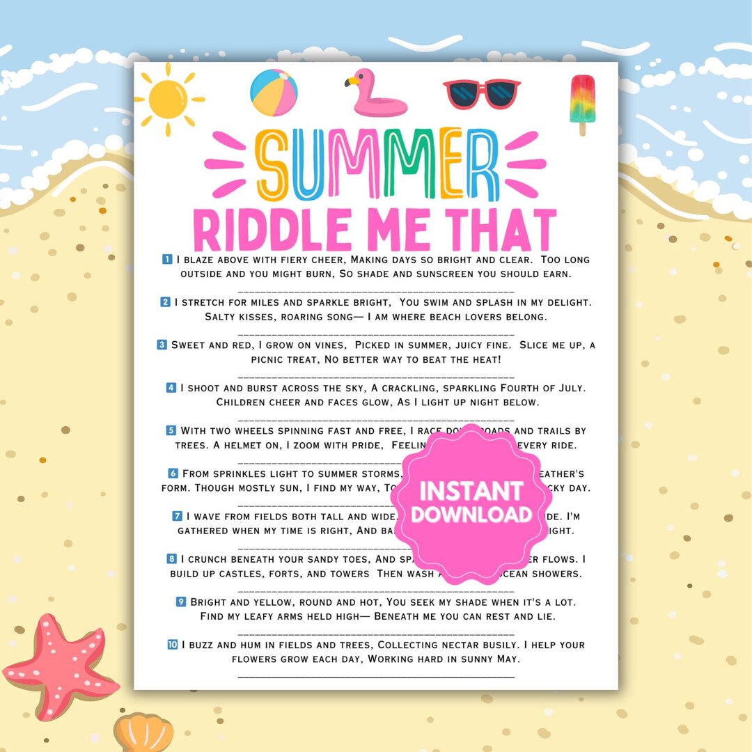 Summer Riddle Me That Game | Funny Summer Games | Summer Games | Family ...