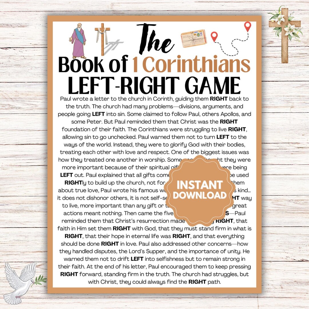 1 Corinthians Bible Game L Bible Left-right Game L Sunday School Church ...