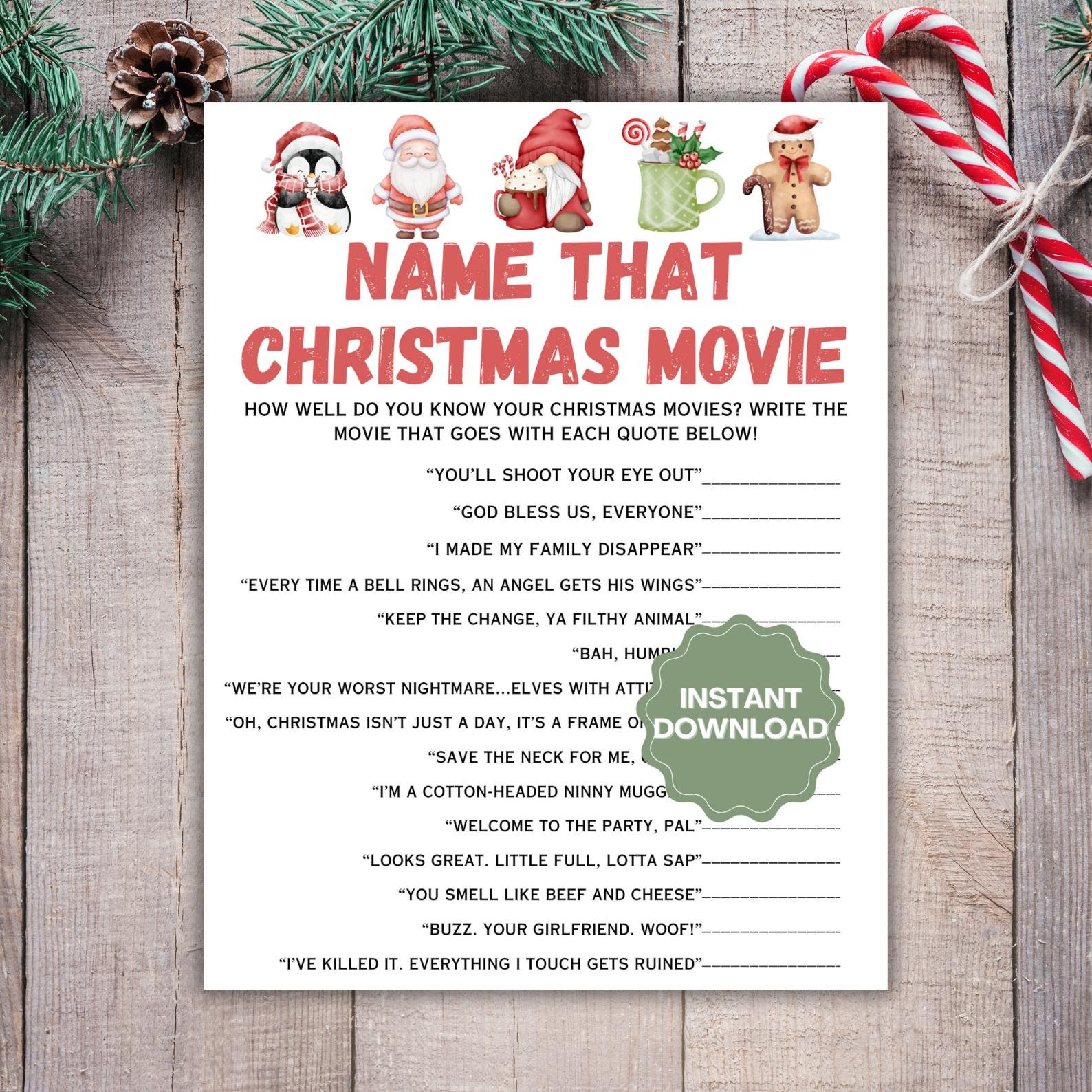 Christmas Movie Game | Christmas Party Game | Name That Christmas Movie ...