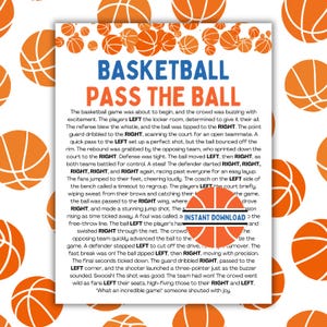 Pass the Ball Left-right Game L Basketball Games L Printable Basketball ...