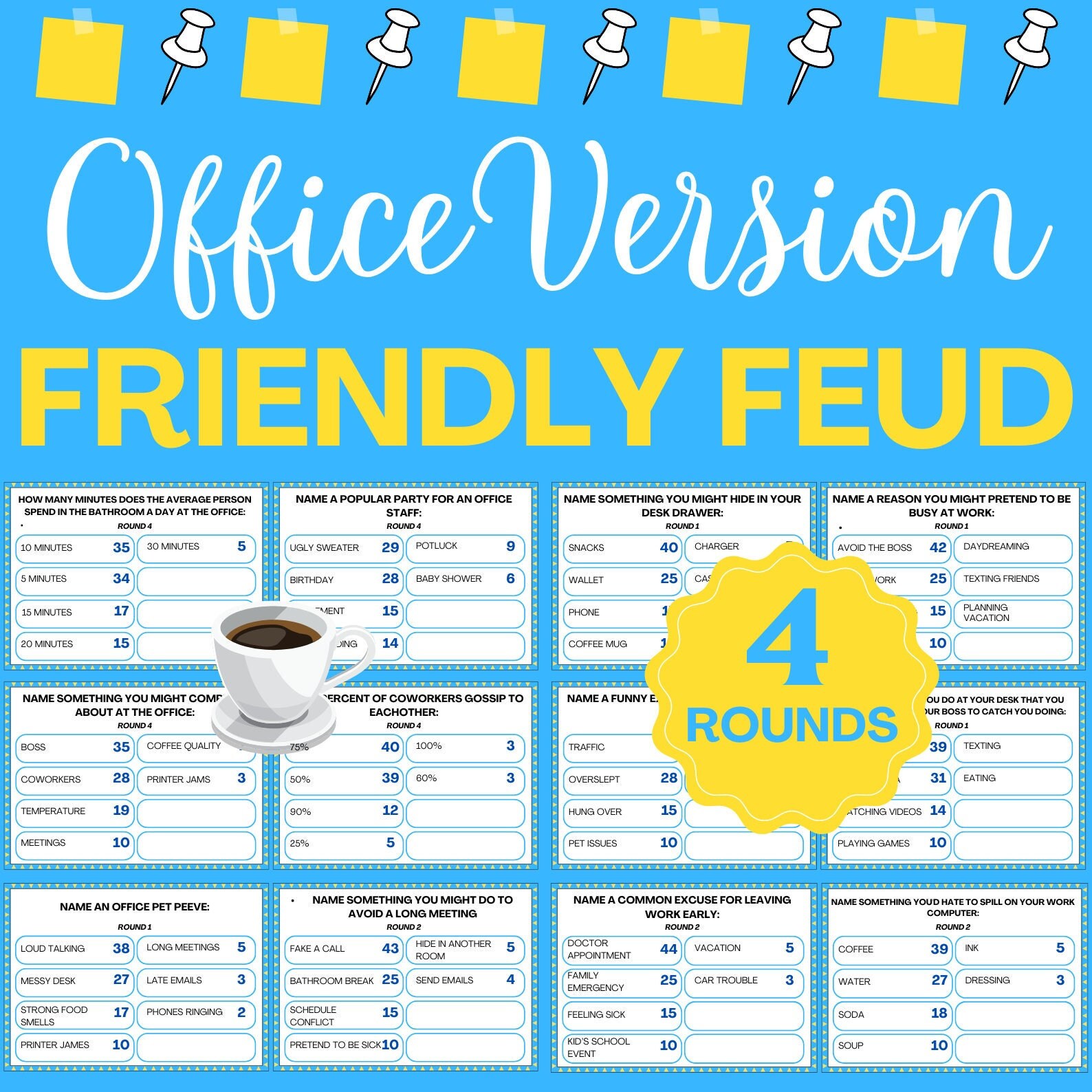 Office Friendly Feud | Office Party Games | Printable Office Games ...
