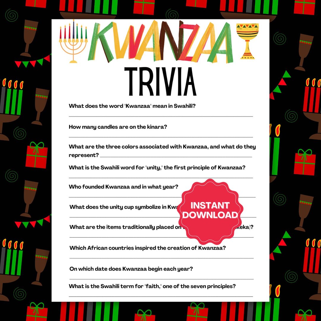 Kwanzaa Trivia Game | Printable Kwanzaa Games | Kwanzaa Trivia ...