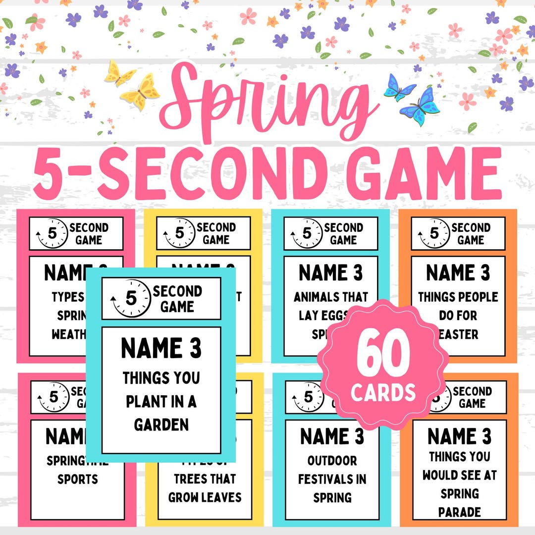 Spring 5-second Game | Fun Spring Games | Spring Party Games ...