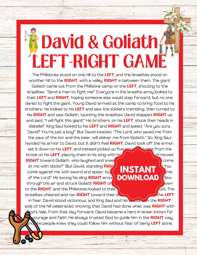 Bible Left Right Games - 5 Stories L Sunday School Church Games L Left ...