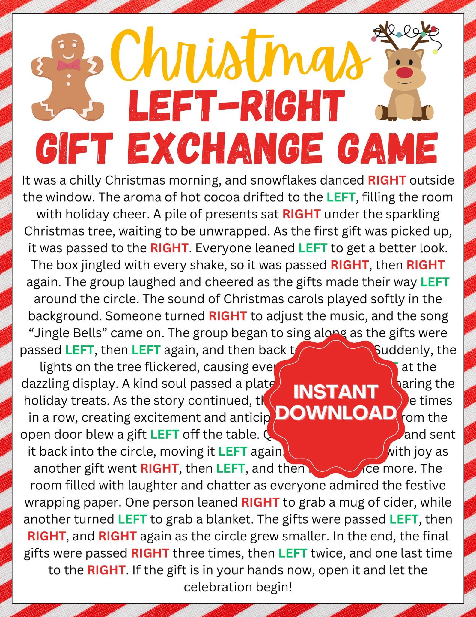 Gift Exchange Left-right Game | Christmas Gift Exchange | Left Right ...