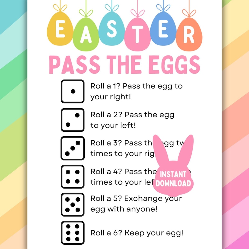 Easter Games Pass the Egg - Etsy