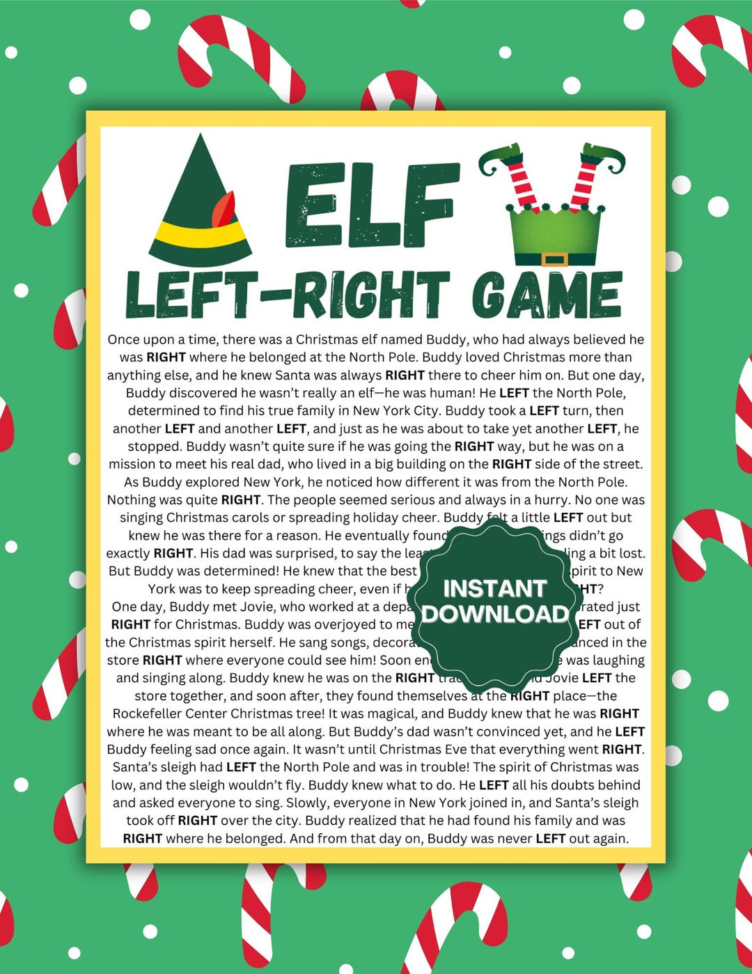 Left Right Christmas Game | Elf Christmas Movie Game | Left Right ...