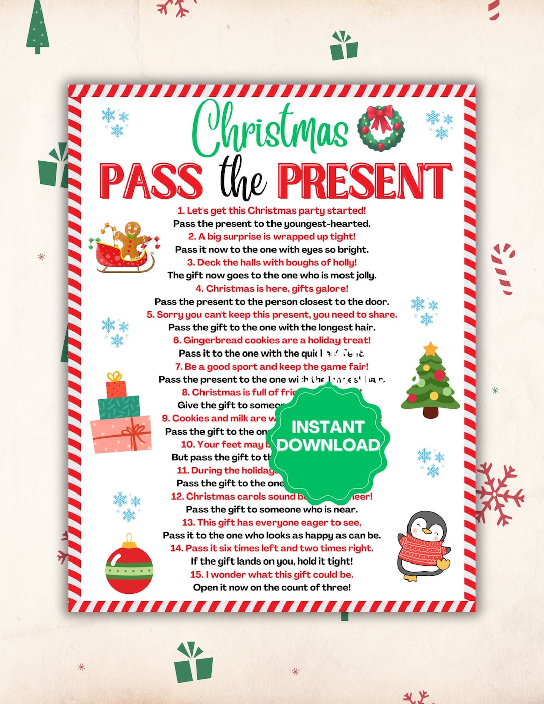 Pass the Present | Fun Christmas Games | Pass the Prize Game | Left ...