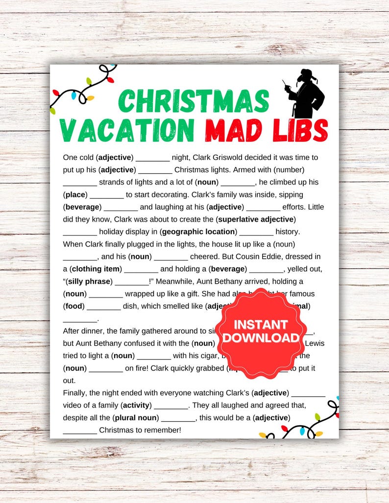 National Lampoon Mad Libs | Christmas Party Games | Christmas Vacation ...