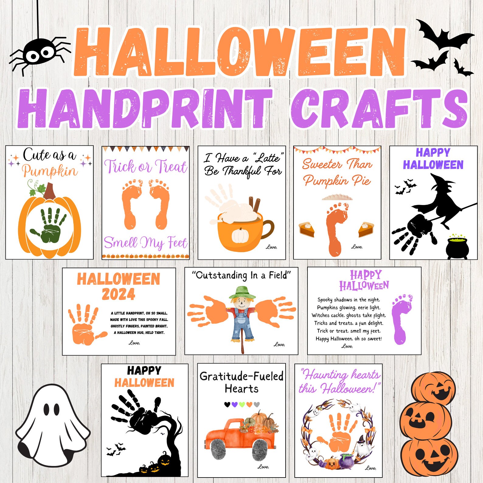 Halloween Handprint Bundle | 25 Halloween-themed Crafts | Halloween ...