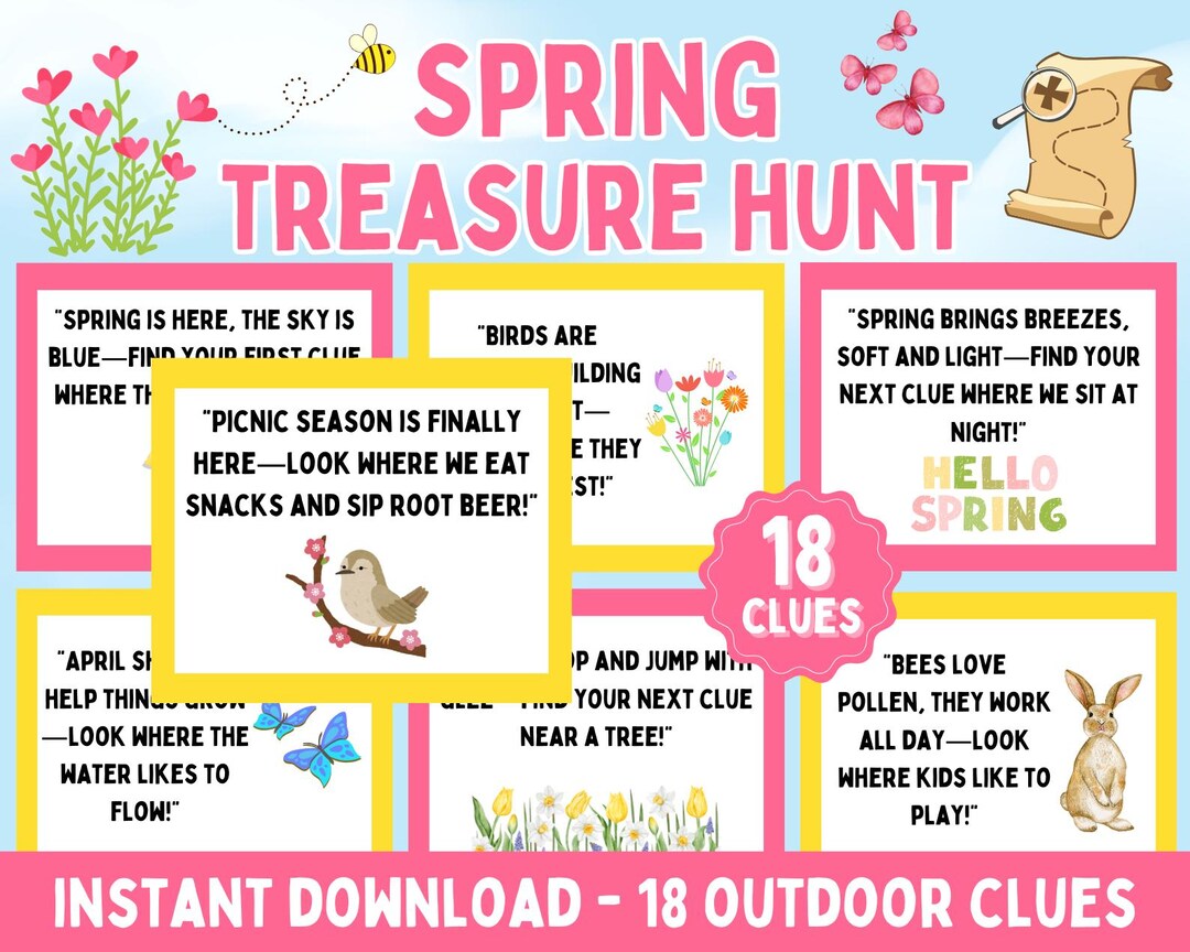 Spring Scavenger Hunt | Spring Treasure Hunt | Outdoor Spring Games ...