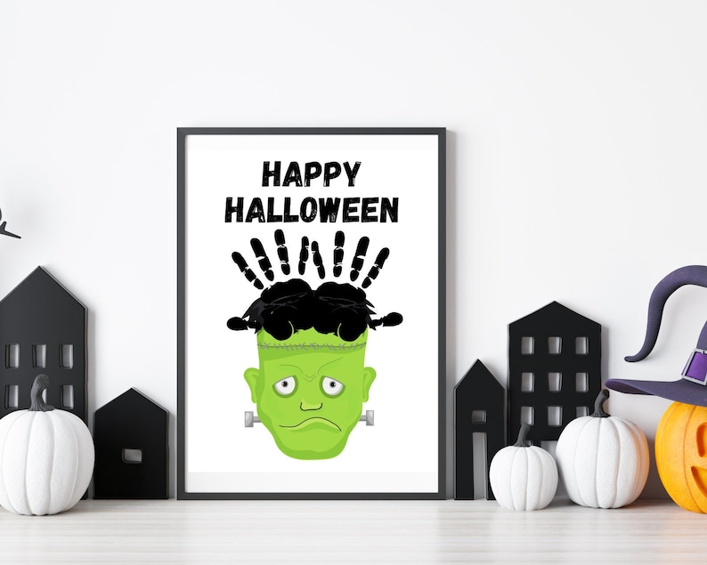 Halloween Handprint Craft | Frankenstein Crafts | Pumpkin Craft ...