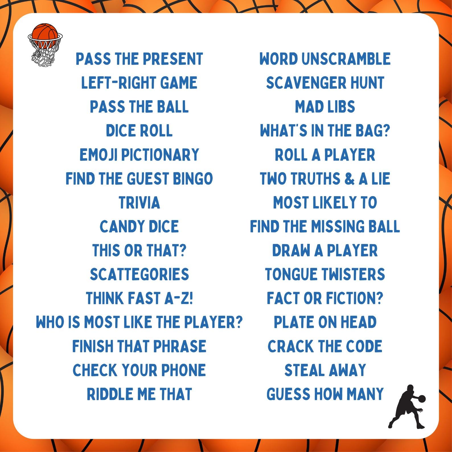 Basketball Game Bundle | 30 Basketball Party Games | Basketball Games ...