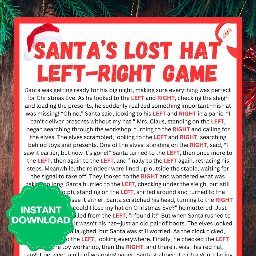 Santa's Lost Hat | Left-right Christmas Game | Left Right Christmas ...