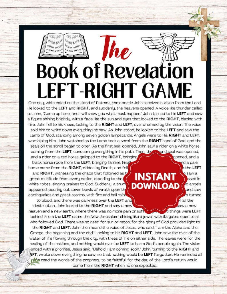 Bible Left-right Game L the Book of Revelation L Sunday School Church ...