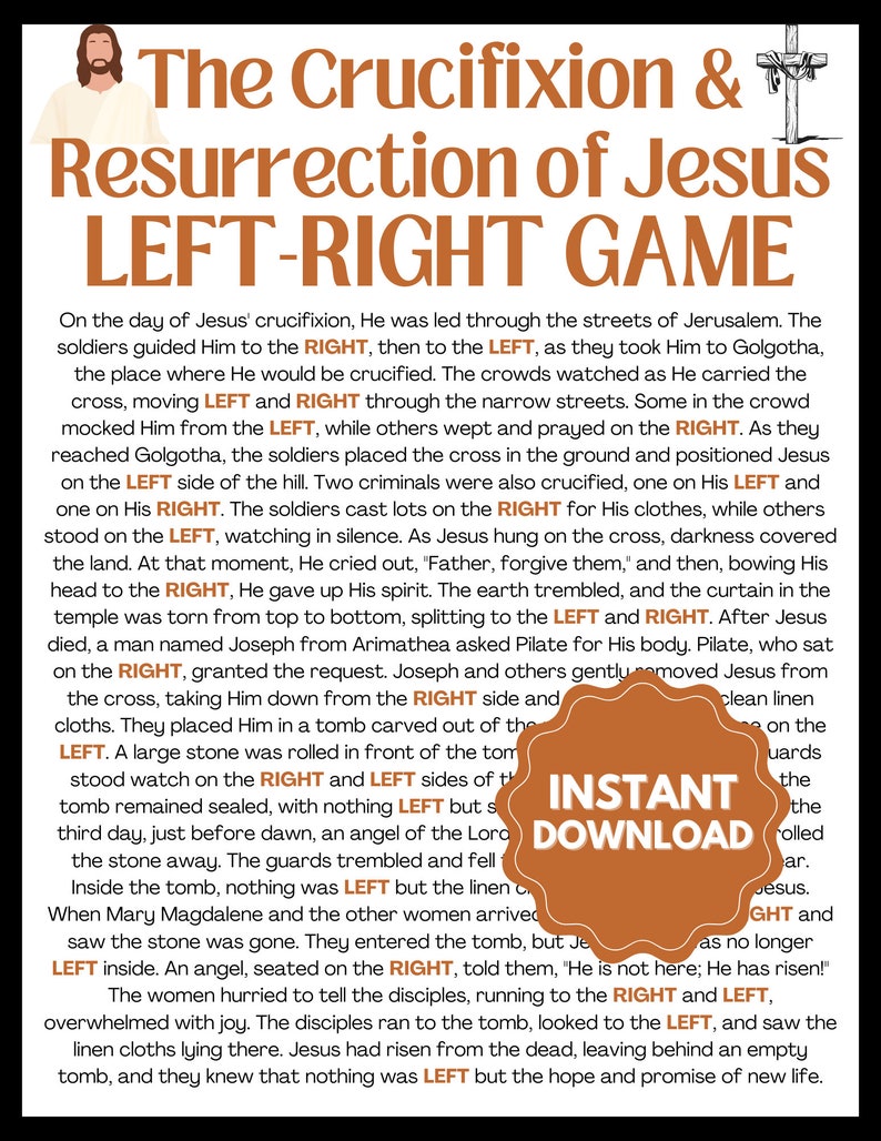 Bible Left-right Game L the Crucification & Resurrection L Sunday ...