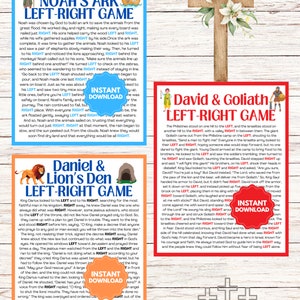 Bible Left Right Game - 3 Games L Bible Story Games L Sunday School ...
