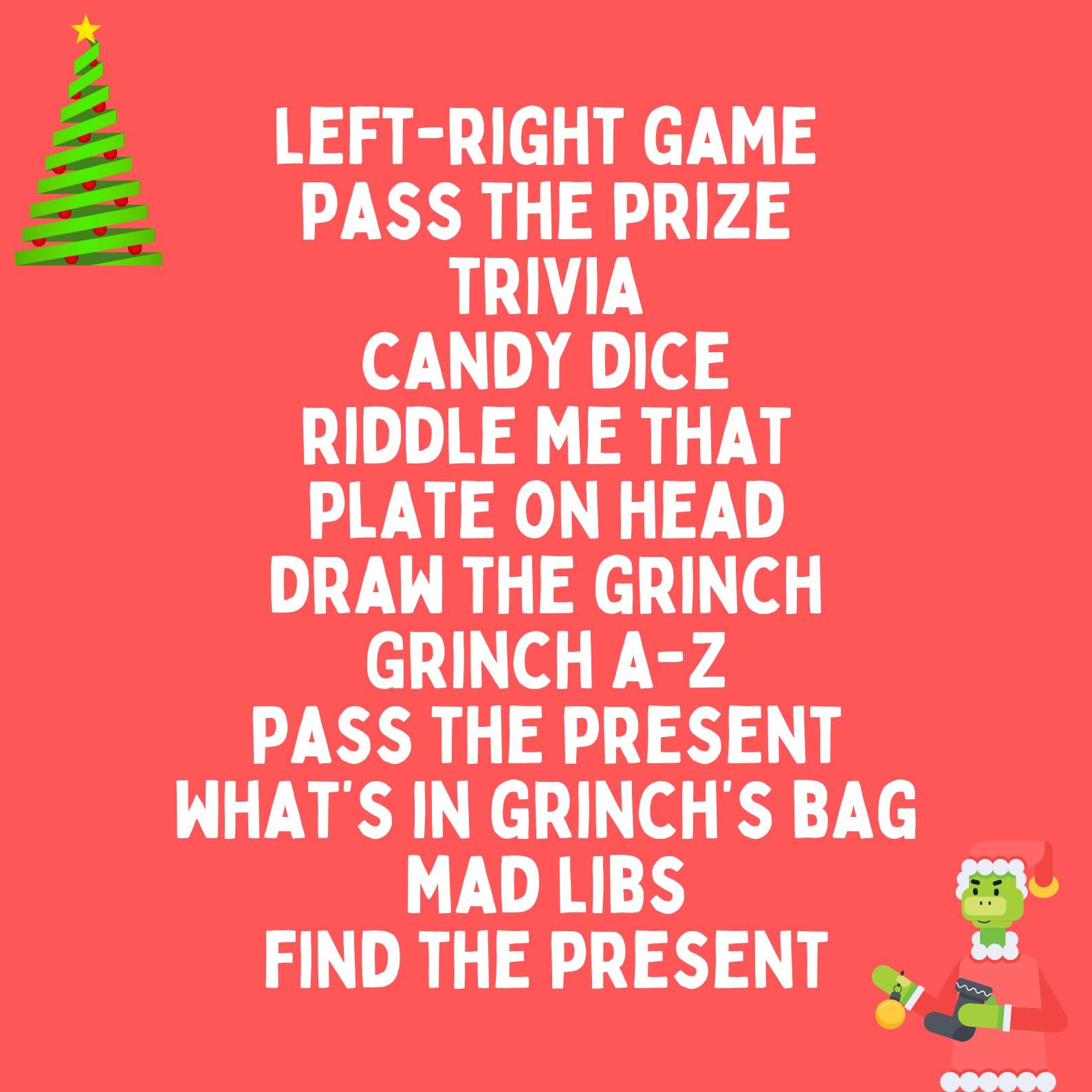 The Grinch Christmas Bundle | Christmas Party Games | Left-right ...