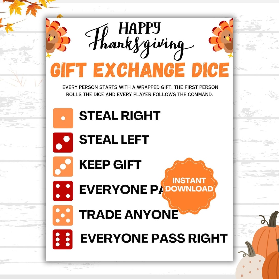 Thanksgiving Dice Game Thanksgiving Party Games Thanksgiving Pass ...