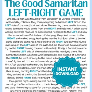 Bible Left Right Game L the Good Samaritan Story L Sunday School Church ...