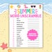 Summer Word Unscramble Game | Fun Summer Games | Summer Games | Family ...