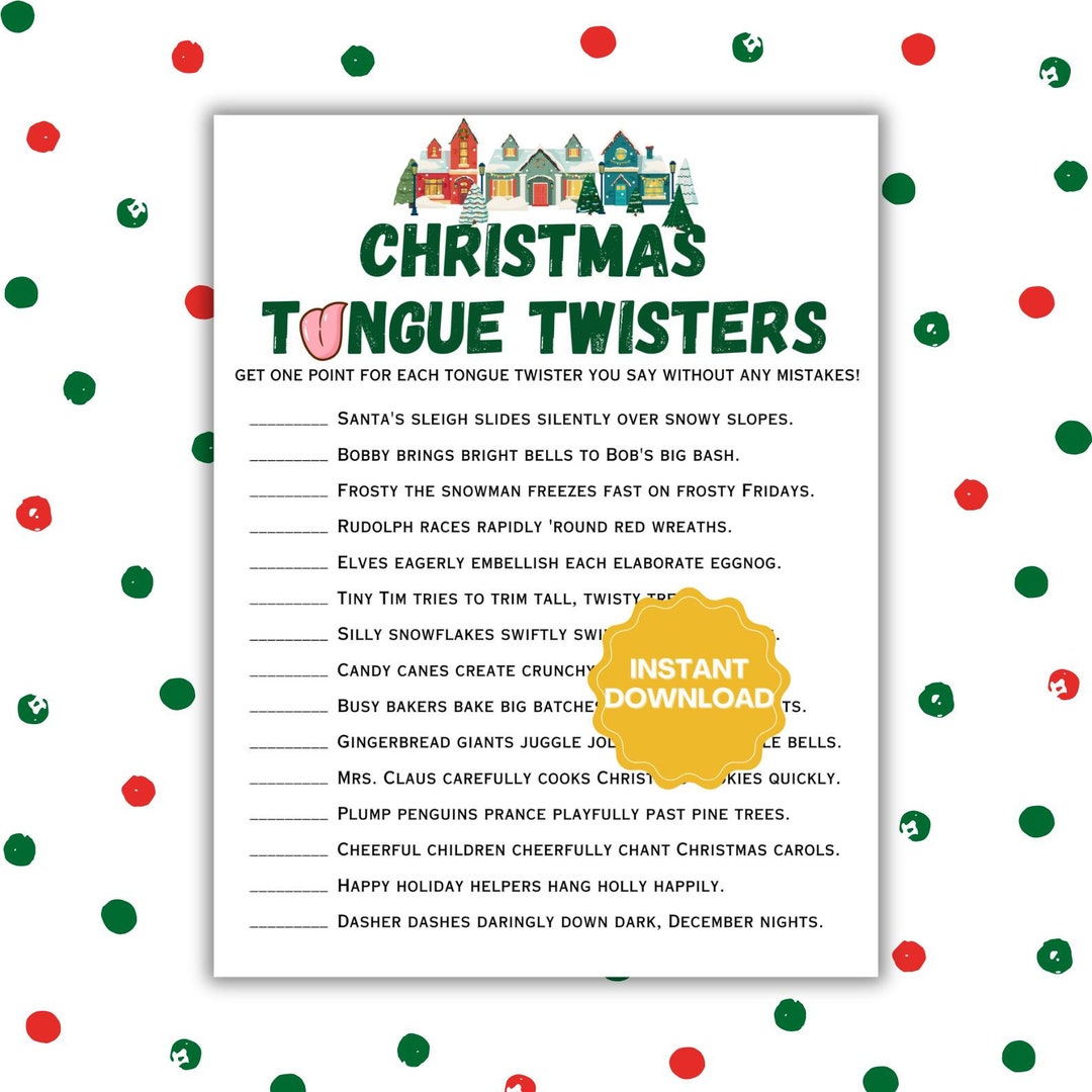 Christmas Tongue Twisters | Christmas Party Games | Christmas Games ...