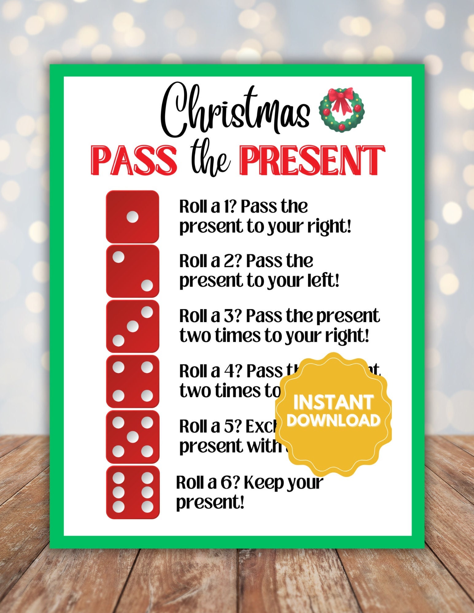 Christmas Dice Game | Pass the Present Game | Pass the Present ...