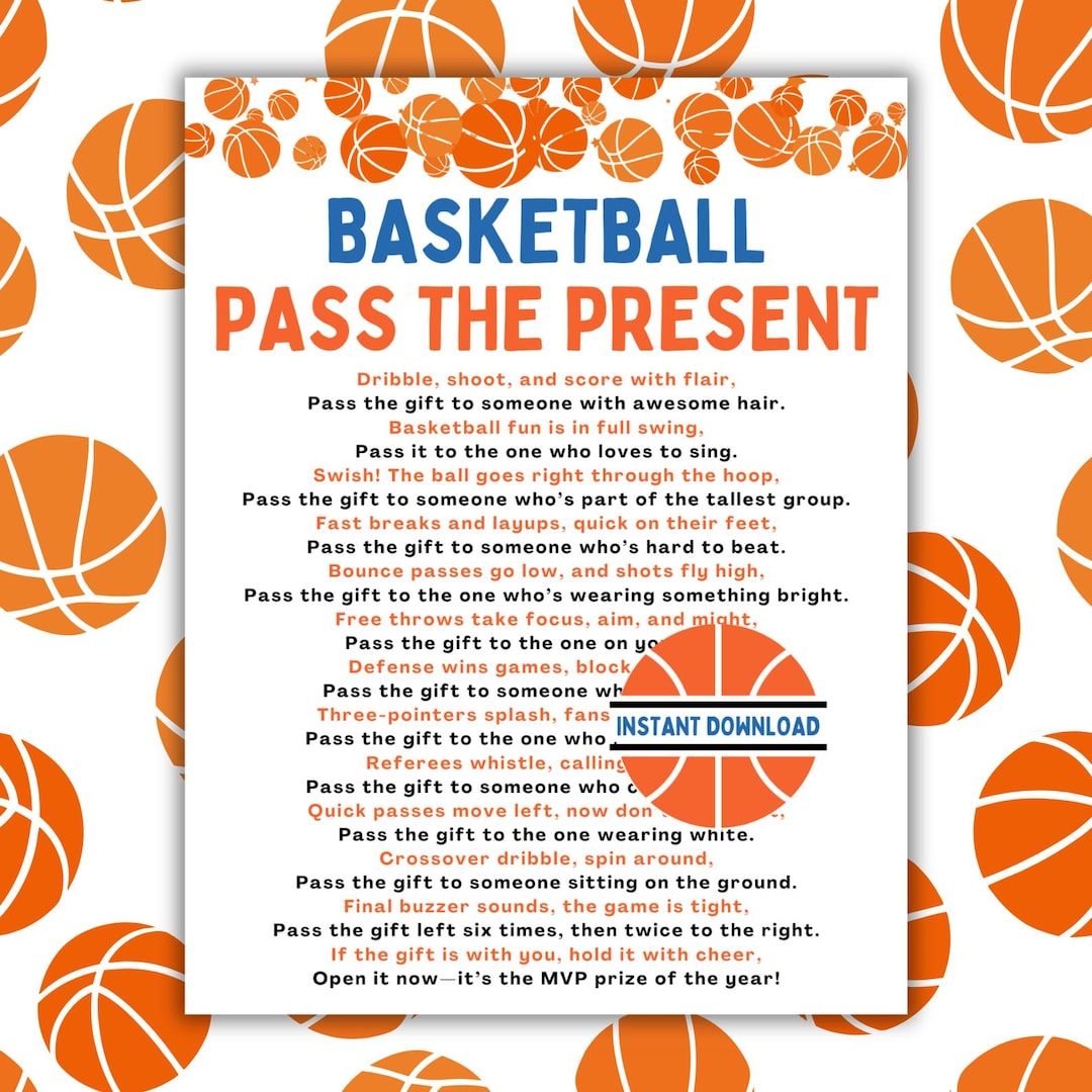 Basketball Pass the Present L Basketball Games L Printable Basketball ...