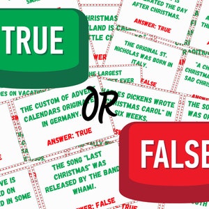 Christmas Trivia Games | True or False Printable Game | Christmas Party ...