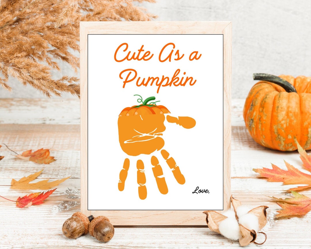 Fall Pumpkin Handprint Craft | Fall Themed Crafts | Pumpkin Craft ...