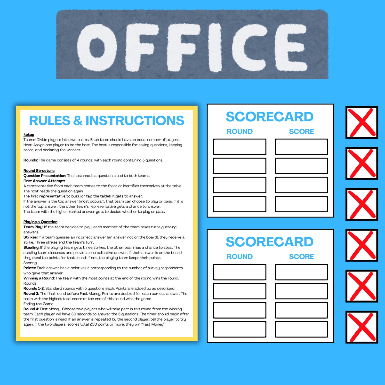 Office Friendly Feud | Office Party Games | Printable Office Games ...