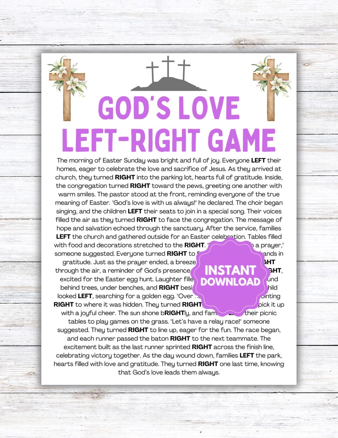 God's Love Easter Game | Easter Bible Games | Left-right Bible ...