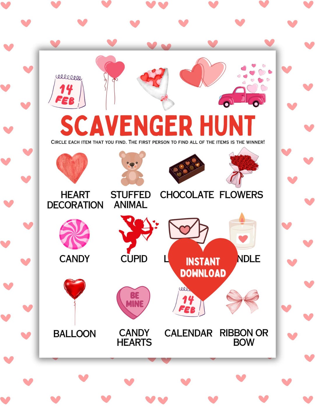 Valentine's Scavenger Hunt | Fun Valentine's Game | Valentine's ...