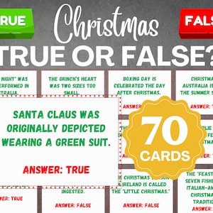 Christmas Trivia Games | True or False Printable Game | Christmas Party ...
