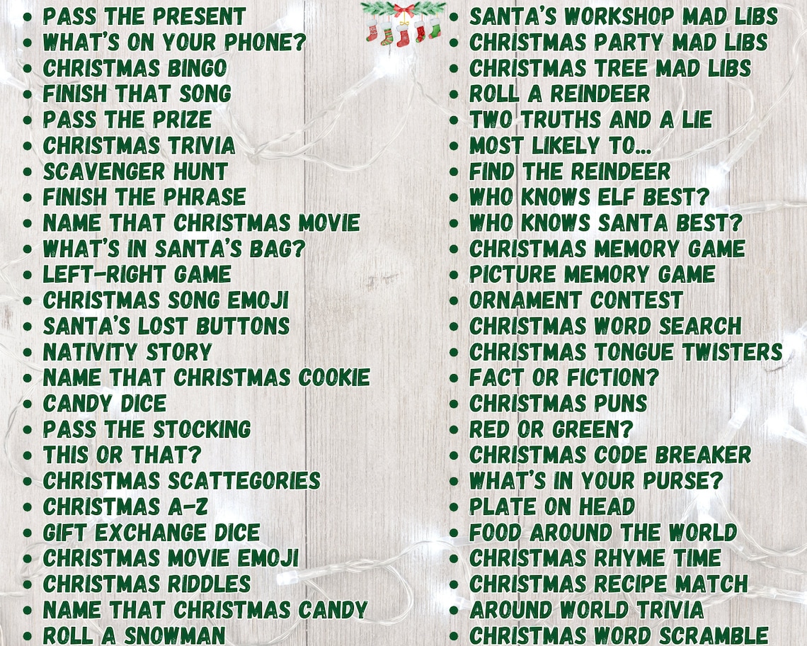 Christmas Games BUNDLE | 50 Christmas Party Games | Fun Christmas Game ...