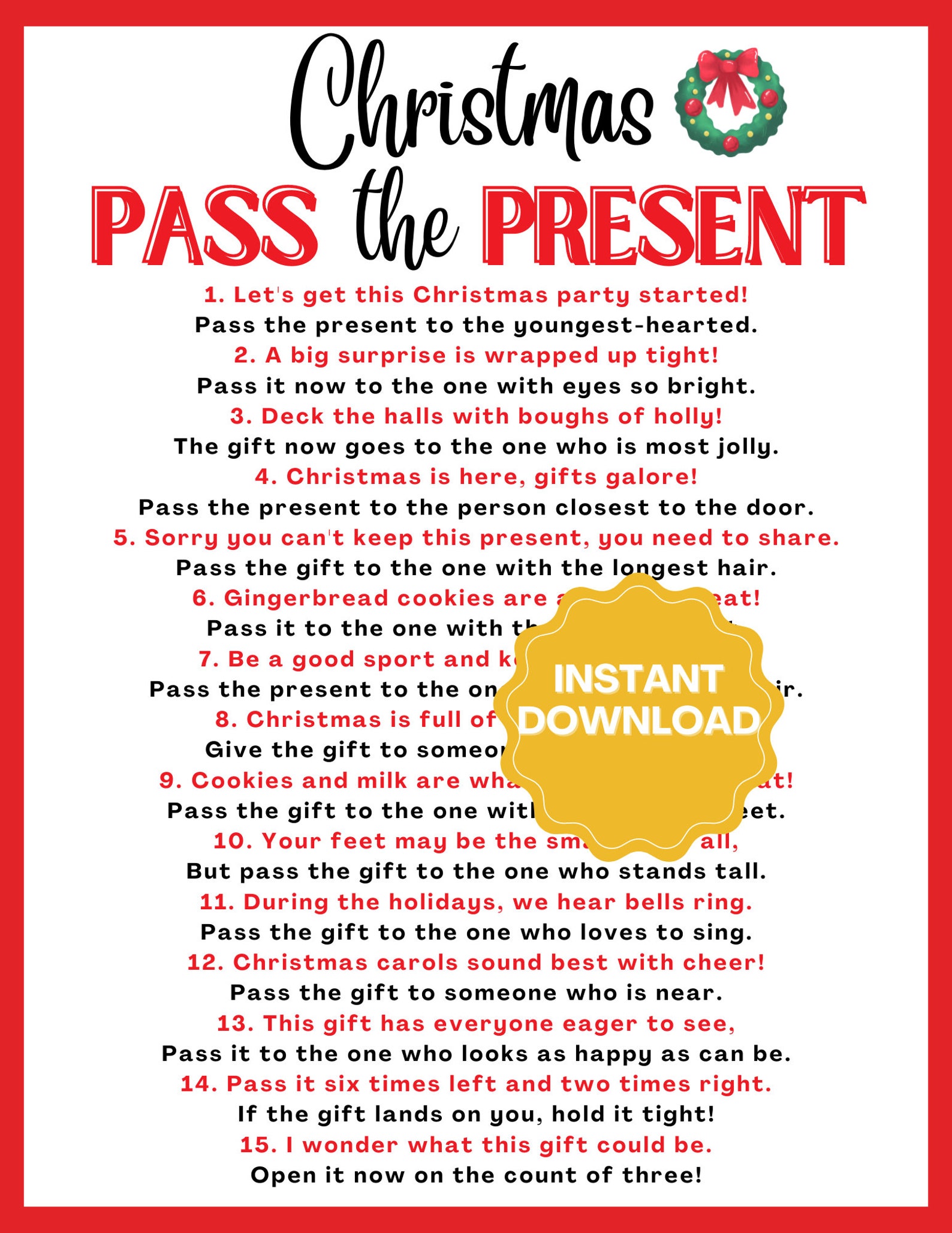 Pass the Prize | Family Christmas Games | Pass the Present Game | Left ...